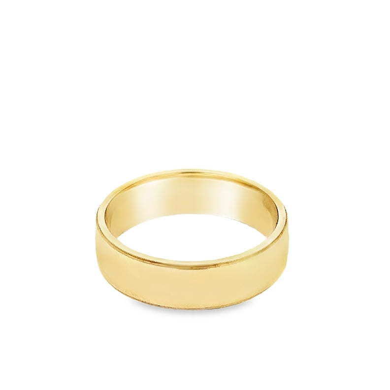 9ct Yellow Gold Gents 6mm Edged Wedding Ring – John Brereton Jewellers